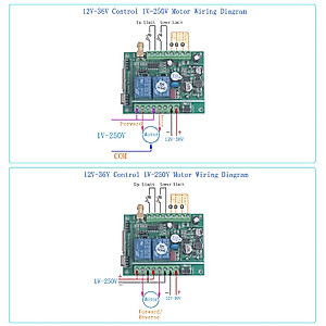 12V 24V 36V 2CH Universal Garage Door Remote Switch 433Mhz Wide Range Motor Forward and Reverse, 2 Channel Wireless Switch Garage Door keypad Universal Wireless (2X Control 433MHz)