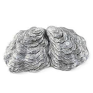 Arthur Court Aluminum Oyster Vanity Tray, Desktop Storage Organizer, Catchall, Valet, Nightstand or Dresser / Serving Food Tray Coastal Décor - 6 inch x 10 inch