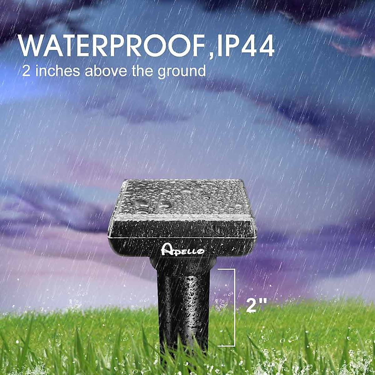 Apello Mole Repellent Pack of 4 Mole Chaser Vole Deterrent Mole Repeller Solar Powered Gopher Repellent Ultrasonic No Mole Killer Gopher Trap Harm to Your Yard