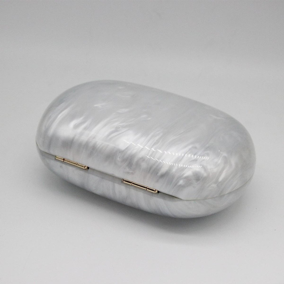 Dirmmis Fashion Women Acrylic Cute Round Marble White Pearl Party Evening Bags Luxury Prom Handbags Casual Clutch