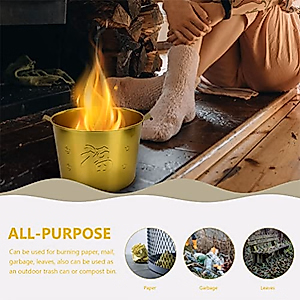 LIFKOME 55 Gallon Burn Drum Stainless Steel Burn Incinerator Cage Pit Chinese Fortune Treasure Basin Ash Bucket Money Burning Incinerator Bin for Garden Leaf Trash Yard Trash Cans Outdoor