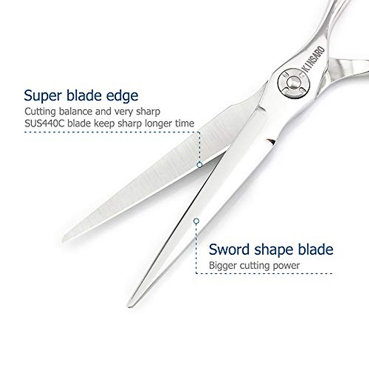 Barber Scissors 5.5" Professional Hair Scissors Hair Cutting Shears Hair Cutting Scissors Haircut Shears 440C Barber Shears Hairdresser Scissors Sharp Hair Scissors Bearing Screw Kinsaro