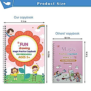 Hokeep Magic Practice Copybook For Kids Handwriting Practice Drawing Book Calligraphy Pens Set For Education Supplies Preschool Workbooks Age 3-5 (Extra Large)