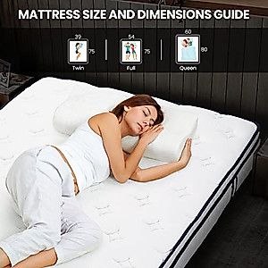 Devo Full Mattress,10 Inch Medium Firm Feel Hybrid Mattress in a Box, Memory Foam & Individually Wrapped Pocket Coils Innerspring Hybrid Mattress with Motion Isolation and Pressure Relief, CertiPUR-US