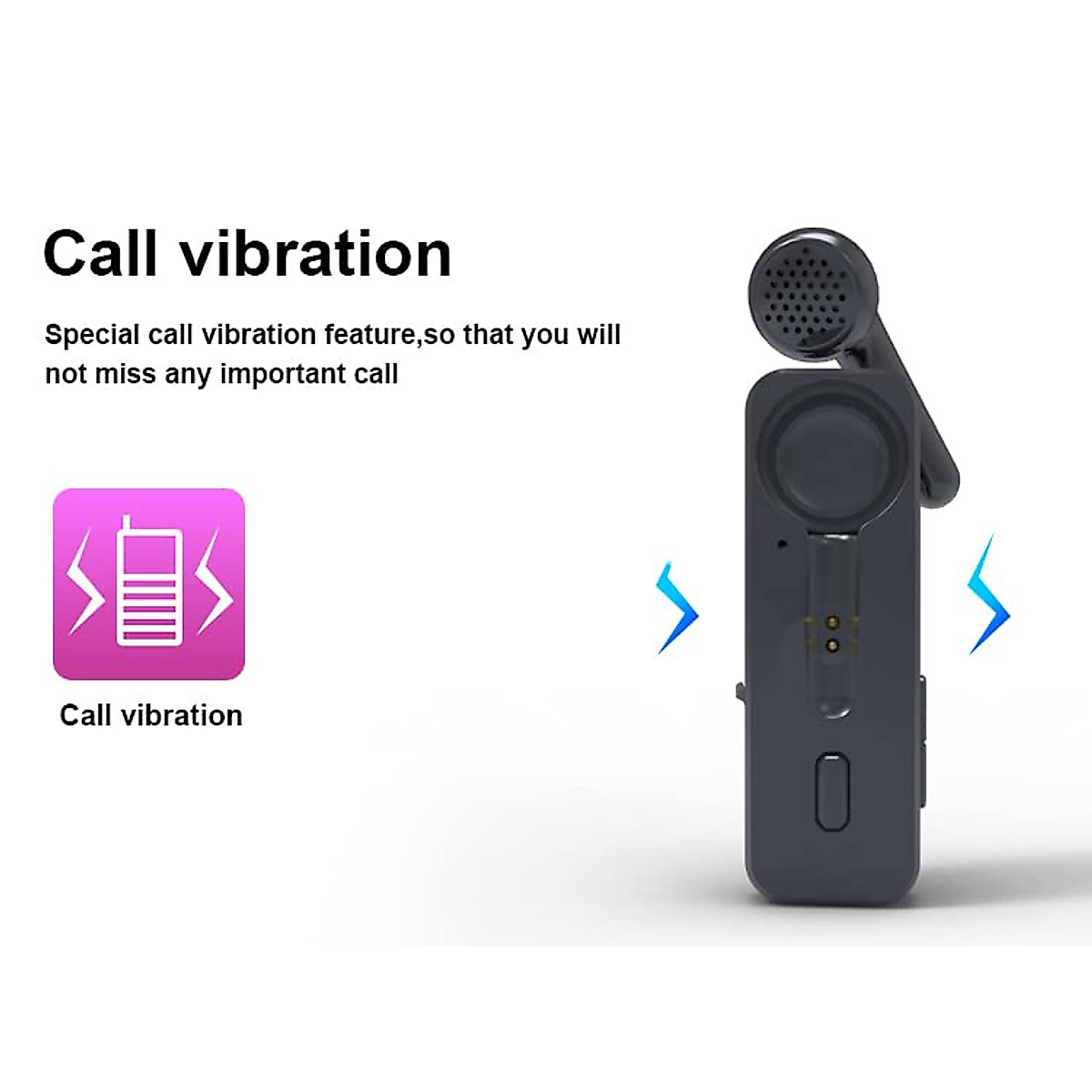 Bluetooth Headset with MIC, Bluetooth 5.1 Bluetooth earpiece, in-Ear Wireless Earphones for Anti-Loss 2022 Wireless Earbuds Business,Office and Driving.(Black, 30 Days Free Replacement)