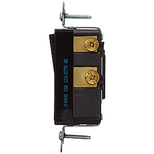 Leviton 5604-2E 15 Amp, 120/277 Volt, Decora Rocker 4-Way AC Quiet Switch, Residential Grade, Grounding, Black