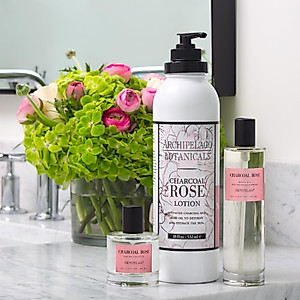 Archipelago Botanicals Charcoal Rose Lotion, Hydrating Lotion for Soft and Healthy Skin, Scented Body Lotion Free from Parabens, Phthalates and GMOs (18 oz)