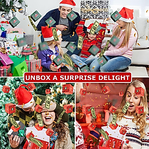 Kahedincy Surprise Gift Box Explosion, 2024 Newly Merry Christmas Surprise Gift Boxes, Folding Bounce Christmas Gift Box for Money and Birthday, Pop-Up Explosion Gift Box - Green&Red