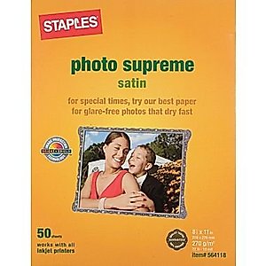 Photo Supreme Satin Photo Paper 8.5 X 11 10 Mil