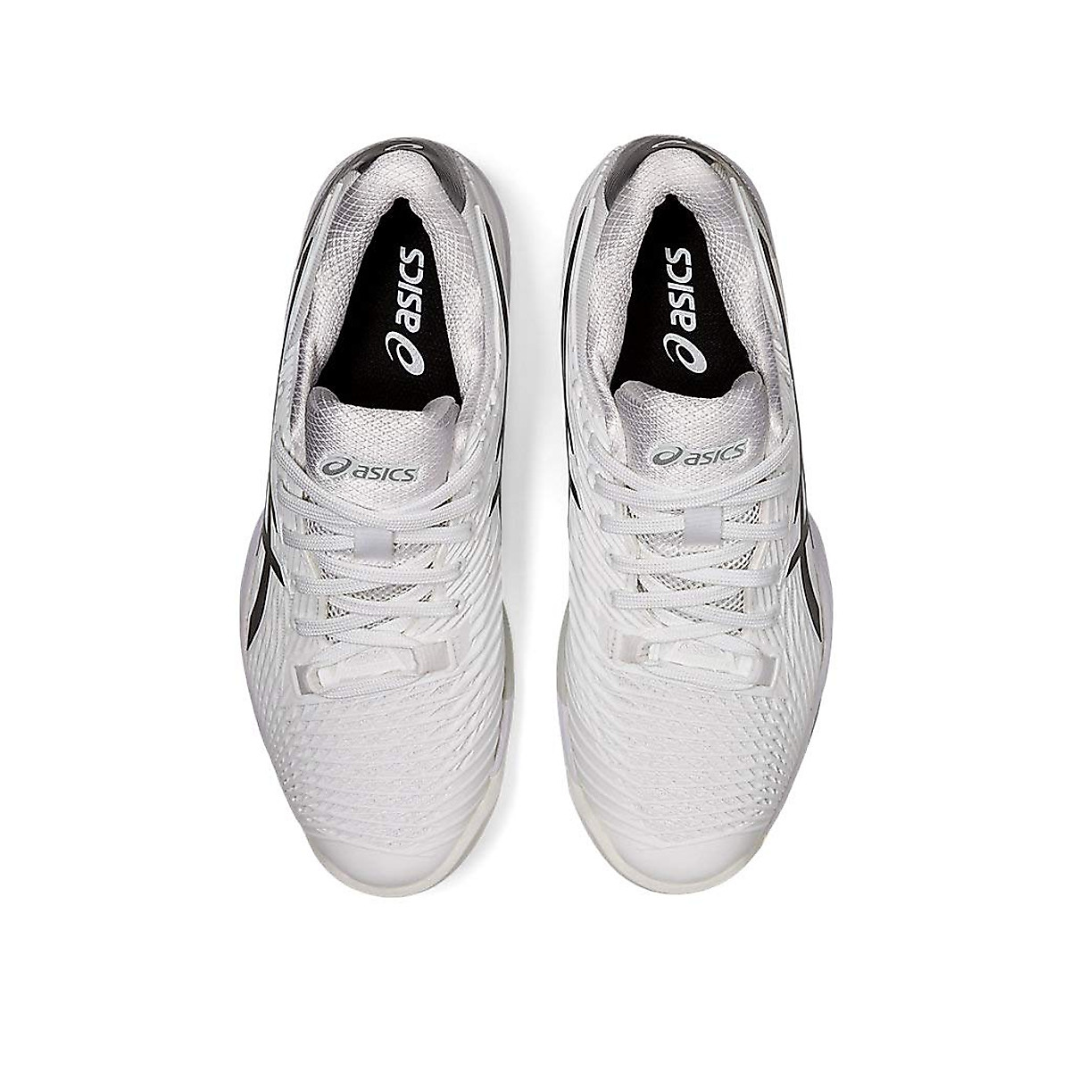 ASICS Women's Solution Speed FlyteFoam 2 Tennis Shoes, 8.5, White/Black