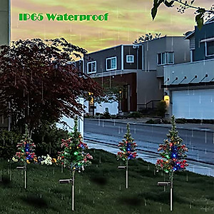 KUKIKUKI Solar Christmas Trees for Outside Decorations - Outdoor Waterproof LED Tree Landscape Lights for Garden Yard Pathway Lawn Outdoor Decoration (Christmas Tree)