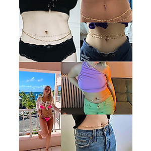 Waist Chain for Women Layered Gold Belly Chain Multilayer Silver Waist Chain Belt Adjustable Waist Body Chain Sexy Bikini Belly Chain Summer Beach Body Chain Jewelry for Women Girls