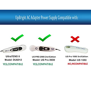 UpBright 15V AC/DC Adapter Compatible with US Pro 2000 2nd Edition DU3035 USPro2000 USPro Pro2000 Current Solutions UltraTENS II 2 DU6012 Ultrasound Therapy YLS0301A-T150120 1.2A Power Supply Charger
