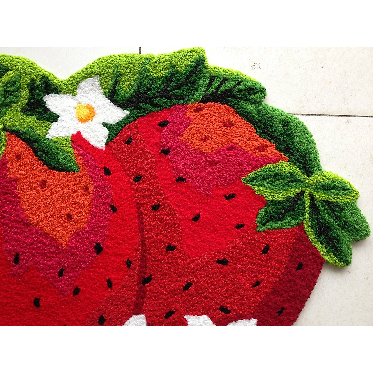 Newrara Strawberries Modern Shag Area Rugs Strawberries Mat Living Room Carpet Bedroom Rug for Children Play Solid Home Decorator Floor Rug and Carpets