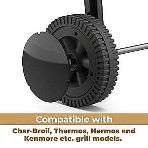 BiLLNE 2 Pack 6 Inch BBQ Grill Wheels Replacement for Charbroil Kenmore 80008428 4154569 BBQ Grill Plastic Grill Wheels G206-0025-W1Add Protective Cover Black