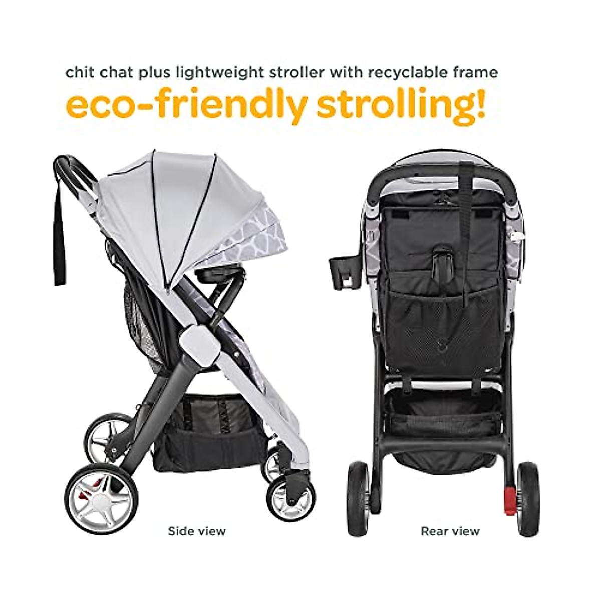 Larktale chit Chat Plus | Lightweight Full-Featured Stroller for Newborns and Toddlers | Compact Folding Stroller for Travel Featuring Eco-Friendly Materials and One-Handed Steering, Nightcliff Stone