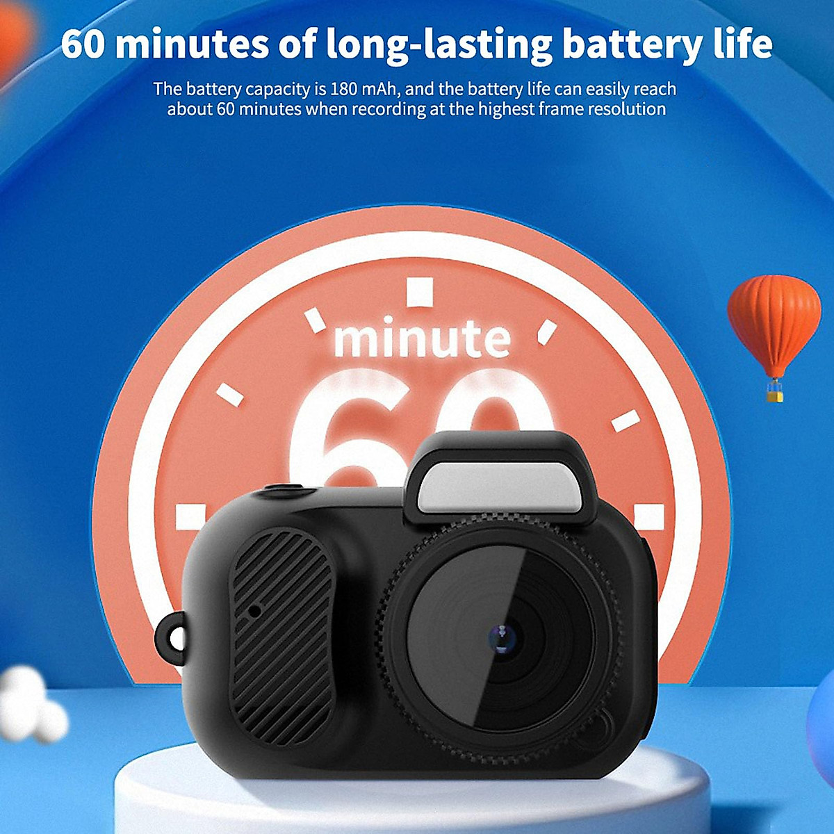 Digital Kids Camera with 0.96 InCH HD Screen, 1080P HD Video, Long Lasting Battery, Large Capacity Expansion Card Support, Automatic Recording for Travel