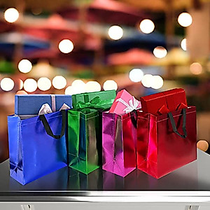 BLEWINDZ 18Pcs Large Gift Bags with Tissues for Presents - 13'' Reusable Non-Woven Gift Goodie Bags with Metallic Shiny - Party Favor Bags Tote Bags for Wedding, Birthday, Christmas