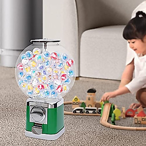 Freestanding Vending Machine Lockable Large Capacity Candy Gumball Dispenser Machine Classic Gumball Bank Commercial Vending Machine for Kids Child Birthday Christmas Party, Green