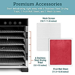 COSORI Premium Stainless Steel Food Dehydrator Machine Trays, Stainless Steel Trays for Dehydrator CP267-FD for Jerky,Meat,Beef,Fruit,Vegetable, 2pack