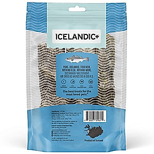 Icelandic+ Plus Cod Skin 5" Short Hand Wrapped Dog Chew Stick, 3-Pack, 2.8-oz Bag