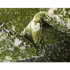 Unique Loom Bromley Collection Area Rug - Wells (3' Round, Green/ Ivory)