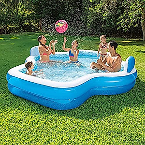 Members Mark Elegant Family Pool 10 Feet Long 2 Inflatable Seats with Backrests. New Version
