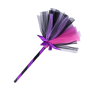 FOMIYES Halloween Witch Broom, Plastic Halloween Broom Toy, Witches Cosplay Broomstick Prop for Halloween Party Costume Accessories