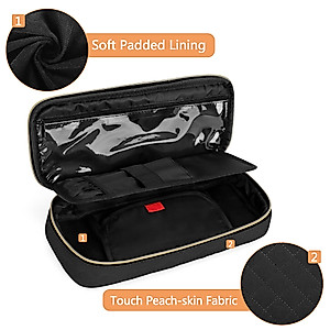 Damero Protective Stethoscope Case with Divider for Nurse Accessories, Stethoscope Carrying Bag Travel Case Compatible with 3M Littmann/ADC/Omron Stethoscope and Others, Black