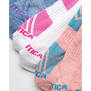 Nautica Women's Socks - Athletic Cushion Quarter Cut Socks (6 Pack), Size 4-10, Pink Heather Assorted