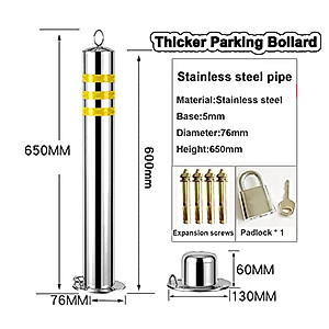 Car Parking Space Lock Bollard,2 Parking Yellow and Balck Lockable Down Car Parking Barrier Post,Private Car Park Driveway Guard Saver Blocker,76×800mm