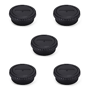 Rear Lens Cap & Body Cap Cover Set for Canon EF EF-S Mount Camera 90D 80D 77D 70D T8i T7 T7i T6 T6i T5i SL3 SL2 7D Mark II 6D Mark II 5D Mark IV 1Dx Mark III etc -5 Packs