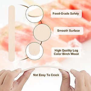 1200 Pieces Jumbo Wooden Craft Sticks, 6 Inch Multi-Purpose Wood Popsicle Craft Sticks Ice Cream Sticks, Small Ice Pop Sticks for Waxing, Stirring, Craft Project, Tongue Depressor, Plant Labels