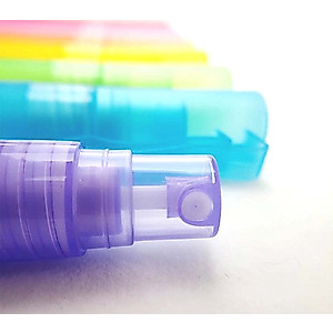 Furnido 10ml 1/3oz Mini Portable pen Perfume Bottle Spray Bottle sample small empty containers fragrances atomizer refillable bottles colored Plastic Pen Shape Travel set-pack of 10 Random Color