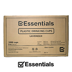 Essentials Healthcare Products Essentials Plastic Drinking Cups; Lavender 5 ounce drinking cups; One case of 1000 cups