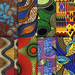 African Fabric,8 PCS African Ankara Print Fat Quarters Fabric Bundles,20 x 16 Inches/50 x 40 cm Cotton Polyester Quilting Fabric Material Scraps for Sewing Clothes Crafting Projects Patch Work