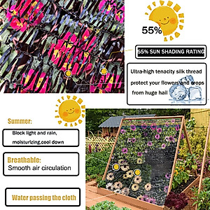 KAAOGITY 55% Sunblock Shade Cloth Cover Mesh UV Resistant Net for Garden Flower Plant Greenhouse, Black (6.5 x 10 FT)