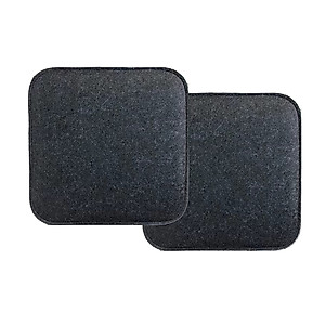 YUPPIE TONE 2 Pack Felt Chair Pads Square Memory Foam Seat Cushions for Dining Kitchen, Office, Lounge - 35 x 35 cm Dark Gray