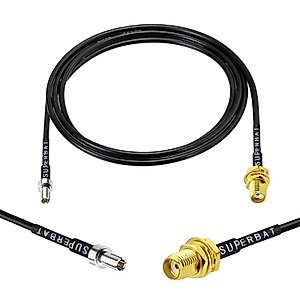 Superbat SMA to TS9 Cable (RG174 3ft) SMA Female to TS9 Male Adapter Cable 50 Ohm for 4g/5g Modems Router USB MiFi Hotspots MIMO Antenna Dongle 1pcs