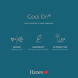 Hanes Men's Long Sleeve Cool Dri T-Shirt UPF 50+, X-Large, 2 Pack ,White