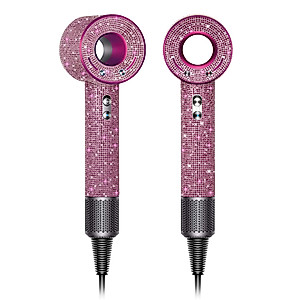Rhinestones Case for Dyson Hair Dryer Anti-Scratch Shockproof Dust Proof Travel Protective Case Cover for Dyson Hair Dryer (Bling Purple)