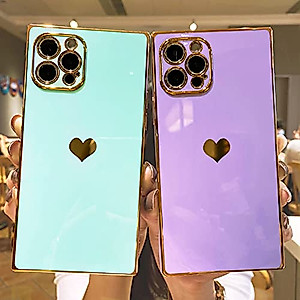 Tzomsze Square iPhone 11 Pro Max Case, Cute Full Camera Lens Protection & Electroplate Reinforced Corners Shockproof Edge Bumper Case Compatible with iPhone 11 Pro Max [6.5 inches] -Candy Pink