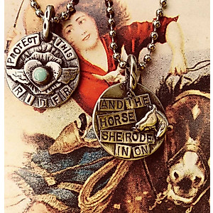 Equestrian Protect This Rider Pewter Horse Pendant Necklace On Ball Chain Made In The USA