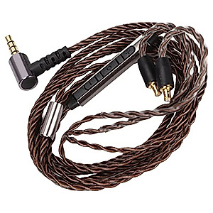 Septpenta Headphone Upgrade Cable, Silver Plated Copper Core Lower Noise, HiFi Sound Quality Sound Natural, with Ear Hook Design, 3.5MM / A2dc Plug for CKS1100 E40 E50 E70 LS200