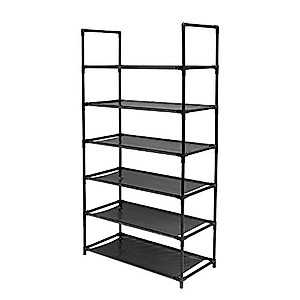 6-Tier Shoe Rack Shoes Storage Organizer Entryway Metal Shoe Holds 18-24 Pairs of Shoes