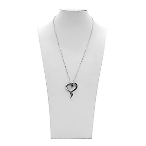 Controse Women's Silver-Toned Heart Shaped Stainless Steel Dark and Bright Tentacle Octopus Necklace 31"