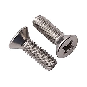 1/4-20 x 1 (30 Pack) Phillips Flat Head Machine Screws, Stainless Steel 304 (18-8), UNC Coarse Thread, Countersunk Head Machine Screws, Phillips Drive #3