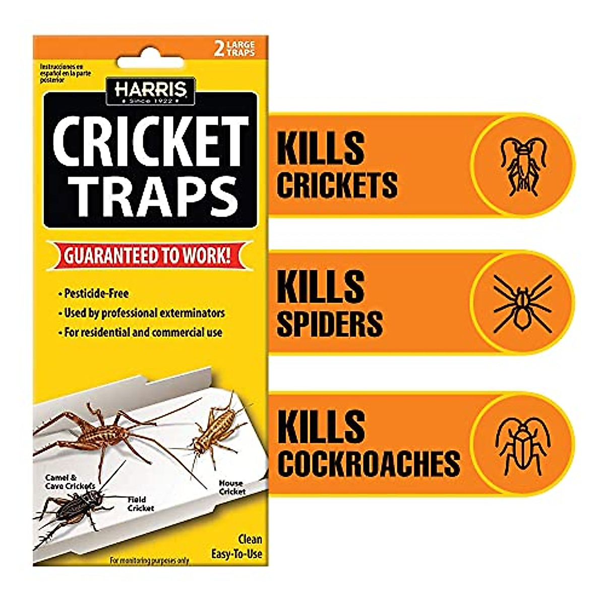 Harris Natural Cricket Glue Traps with Irresistible Lure (2-Pack)