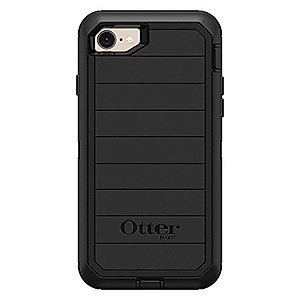 OtterBox Defender Series Rugged Case for iPhone SE (2020), iPhone 8, iPhone 7 (NOT Plus) Case Only - Non-Retail Packaging - Black (with Microbial Defense)