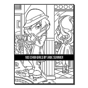 100 Chibi Girls: An Adult Coloring Book Collection with Cute Girls, Fantasy, Horror, Christmas, and More!